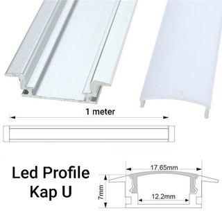 Jual Cover Lampu Aluminium Kap Led Strip 1m / 100 cm Tapeguard Led ...