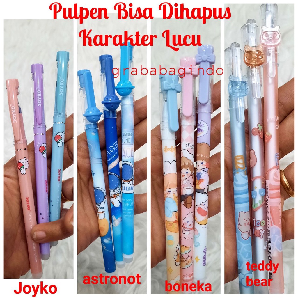 Jual PULPEN GEL BISA DIHAPUS KARAKTER LUCU/PULPEN GEL INK/PULPEN ...