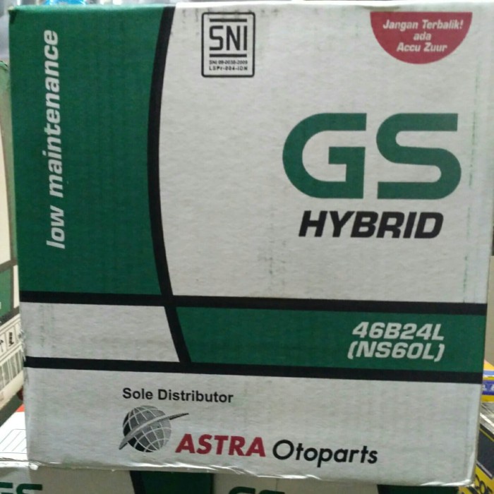 Jual Komponen Aki Mobil / Battery Gs Astra Type Gs Hybrid 46B24L Ns60L ...