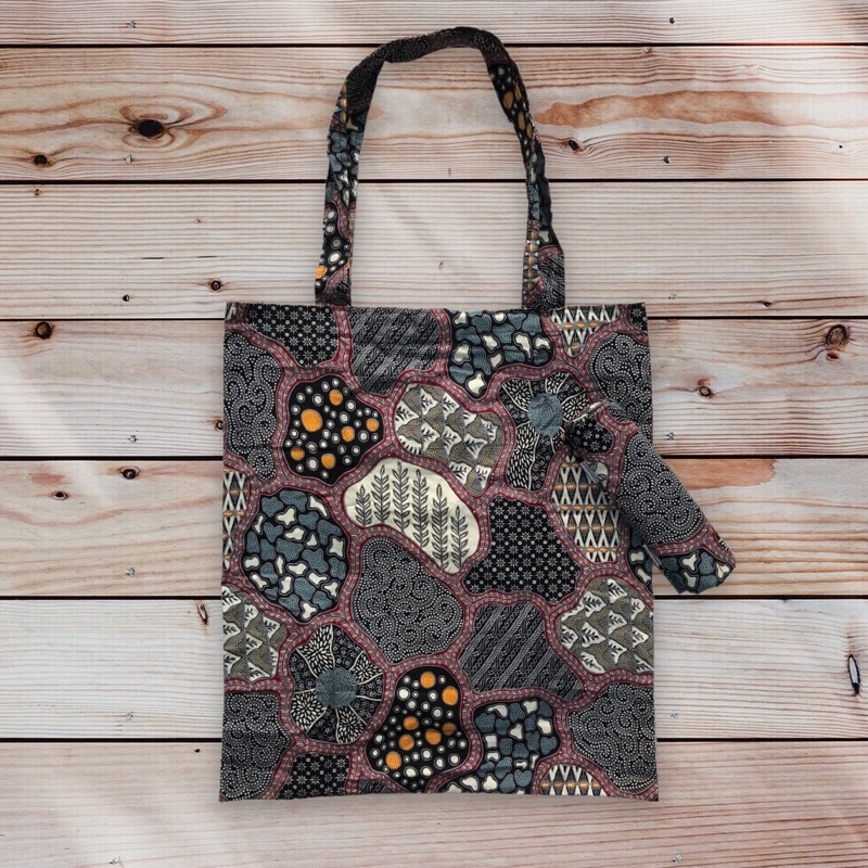 Jual Tote bag lipat / Tas batik lipat / Tas Belanja lipat kain batik GO GREEN (bisa dicuci ...