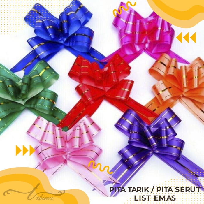 Jual PITA TARIK/PITA SERUT/PITA KADO LIST EMAS 18 MM & 30 MM | Shopee ...