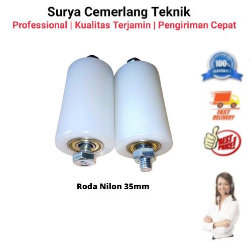 Jual Roda Nilon Nylon 35mm + Bearing pintu pagar besi & stainless steel ...