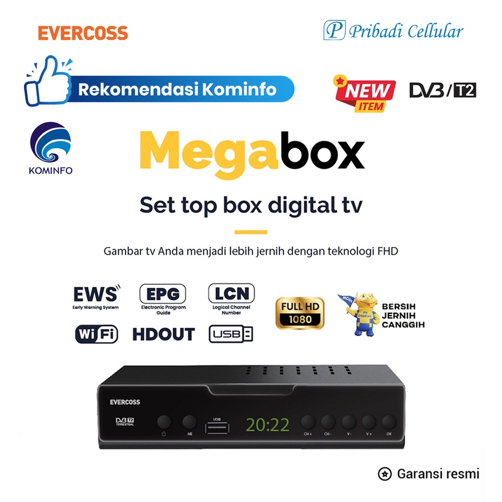 Jual EVERCOSS SET TOP BOX STB MAXMEGA BOX Receiver Full HD - Hitam ...