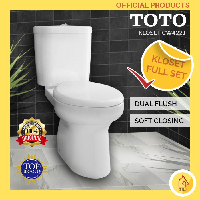 Jual KLOSET DUDUK TOTO CW422J AS 47 CM DUAL FLUSH SOFT CLOSING / KLOSET ...