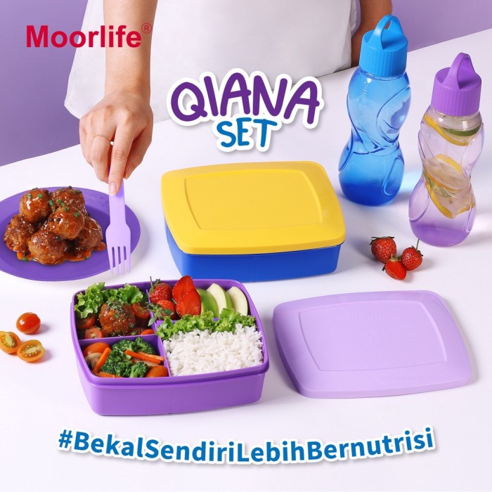 Jual [Lunch Box Set] Kotak Tempat Makan - Botol Minum - Duo Simple Set Green - Tupperware ...