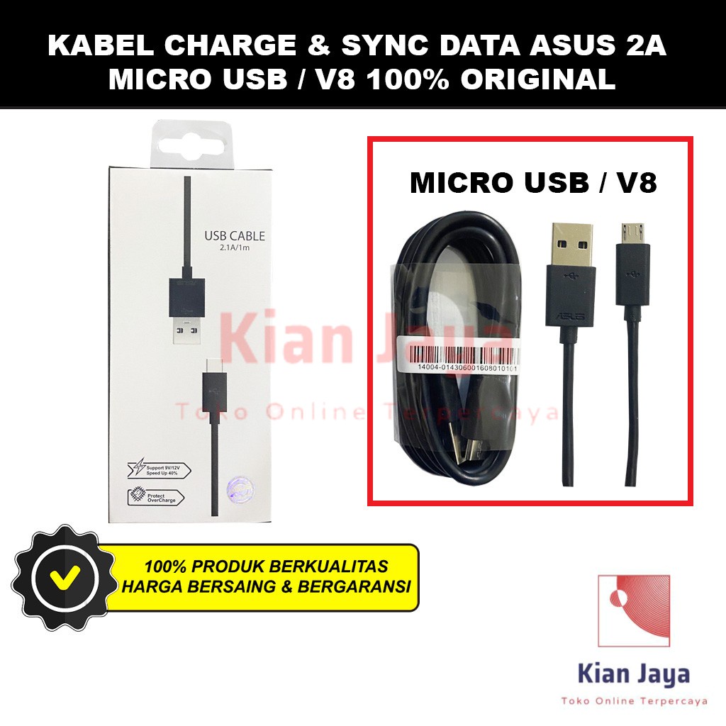 Jual [Garansi 100% Ori] Kabel Data Asus 2A Micro USB / Type-C Tipe C ...