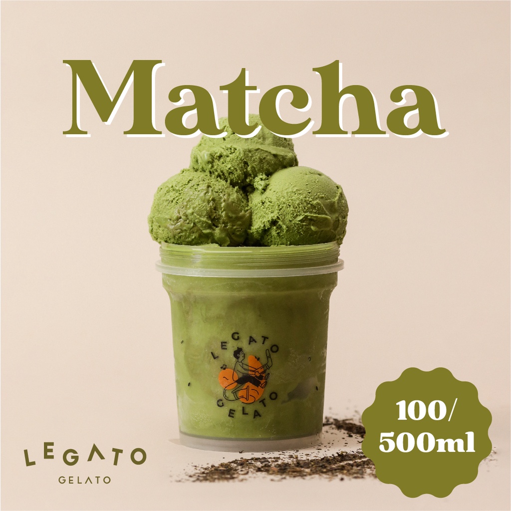 Jual LEGATO GELATO - Matcha Pint 500 mL Cup 100 mL Ice Cream Gelato ...