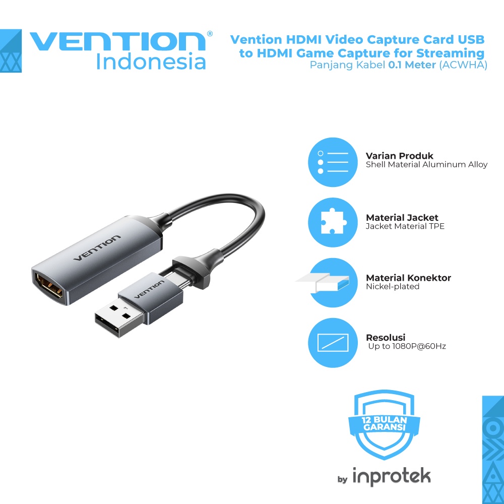 Jual Vention HDMI Video Capture Card USB to HDMI Game Capture for ...