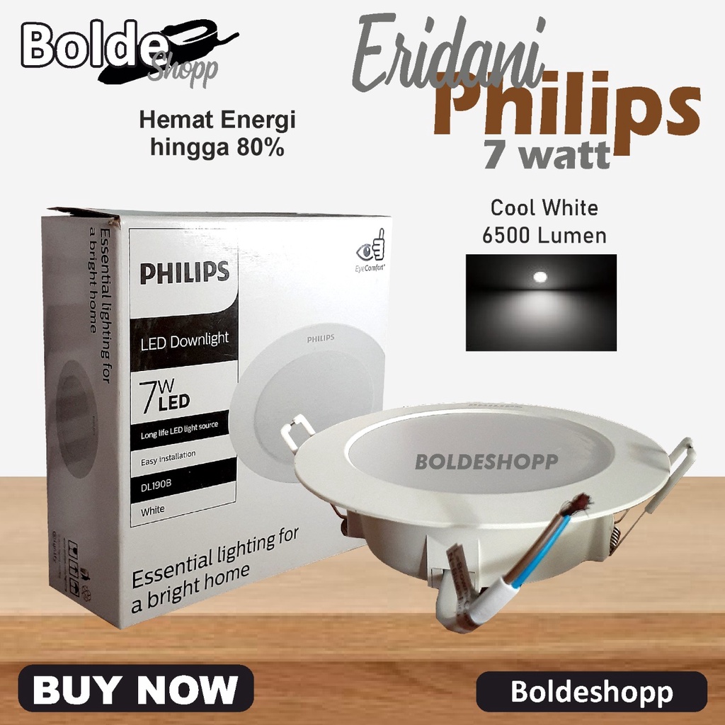 Jual philips downlight meson 7w 7 watt | Lampu Downlight Eridani Philips LED 7watt 7w Lampu ...