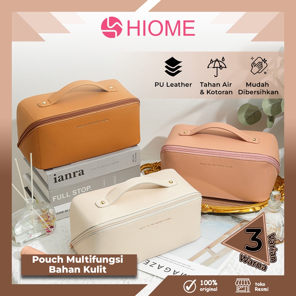 Jual Hiome Tas Pouch Bag Multifungsi Kulit / Tas Dompet Penyimpanan Multifungsi Wanita Make Up ...