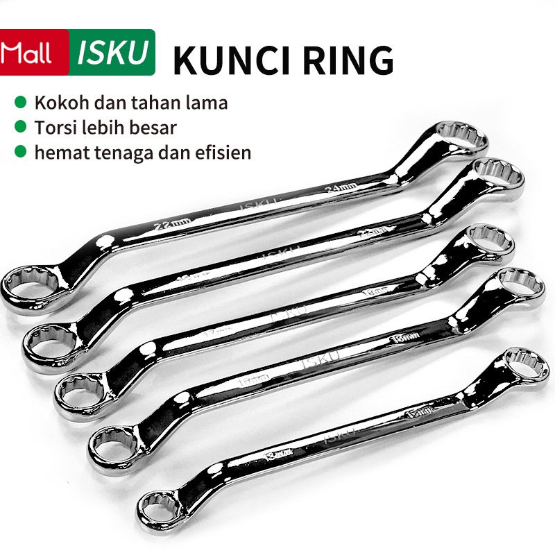 Jual ISKU Set Kunci Ring Pas 8-27mm Alat Perkakas Tools Kunci Ring Pas ...