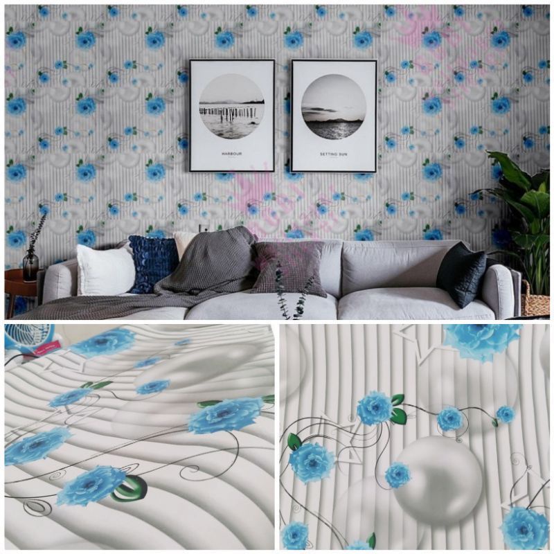 Jual Wallpaper Sticker Dinding Motif Bunga Terlengkap Bunga Pink Batik ...