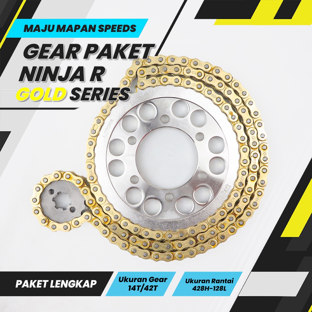 Jual Gear Set Ninja R 150CC 14T/42T 428H-128L Model SSS Merk KC Premier ...