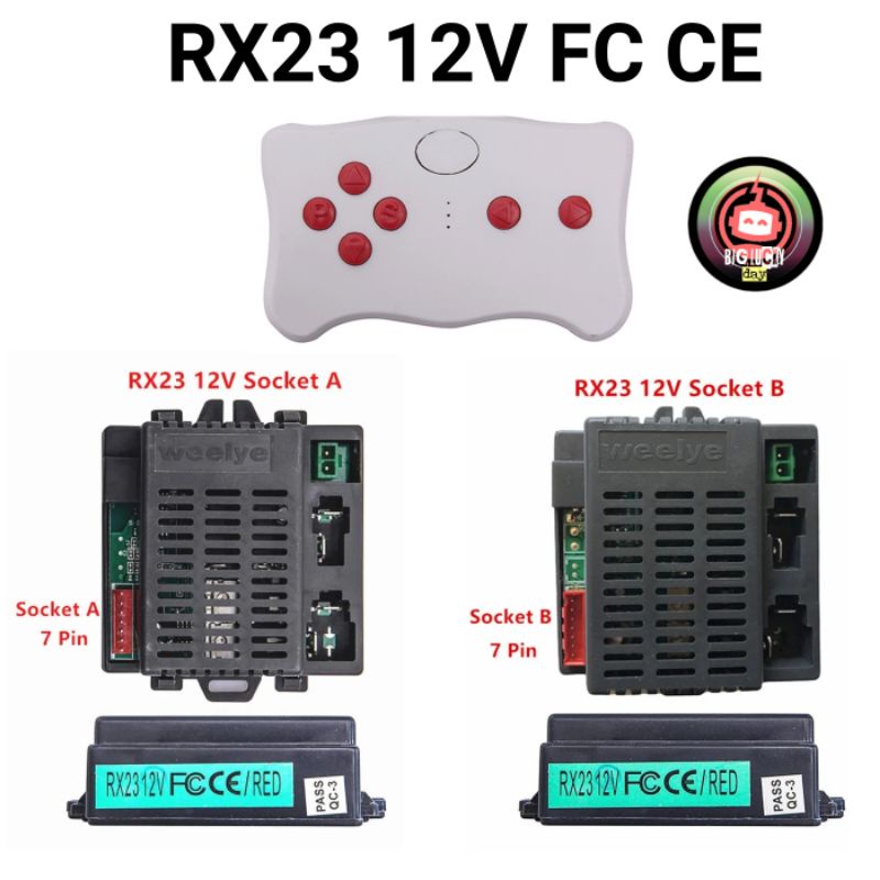 Jual REMOT RECEIVER WEELYE RX23 12V 7PIN FC CE SOKET A / SOKET B REMOTE TX10 PUTIH MOBILAN AKI ...