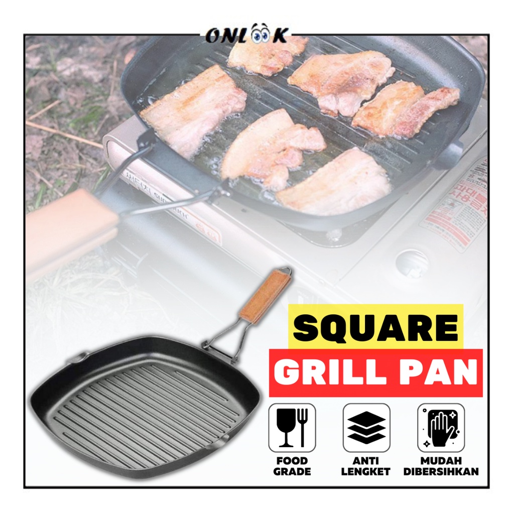 Jual Square Grill Pan 20cm Alat Panggang Bentuk Kotak Anti Lengket ...
