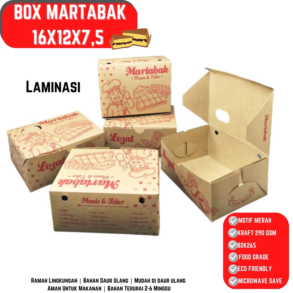 Jual Box Martabak Telor Dus Martabak 16x12 (B2K265-Laminasi) | Shopee ...