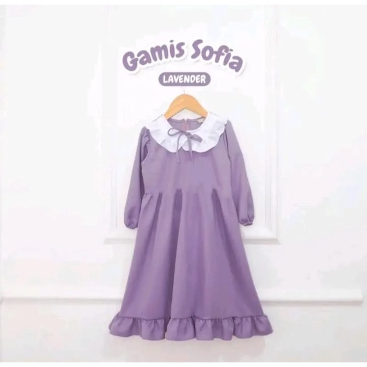 Jual Gamis Anak Sofia Warna Taro/Lavender Usia 1-12 Tahun Gamis Anak Lucu Eksklusif Kekinian ...