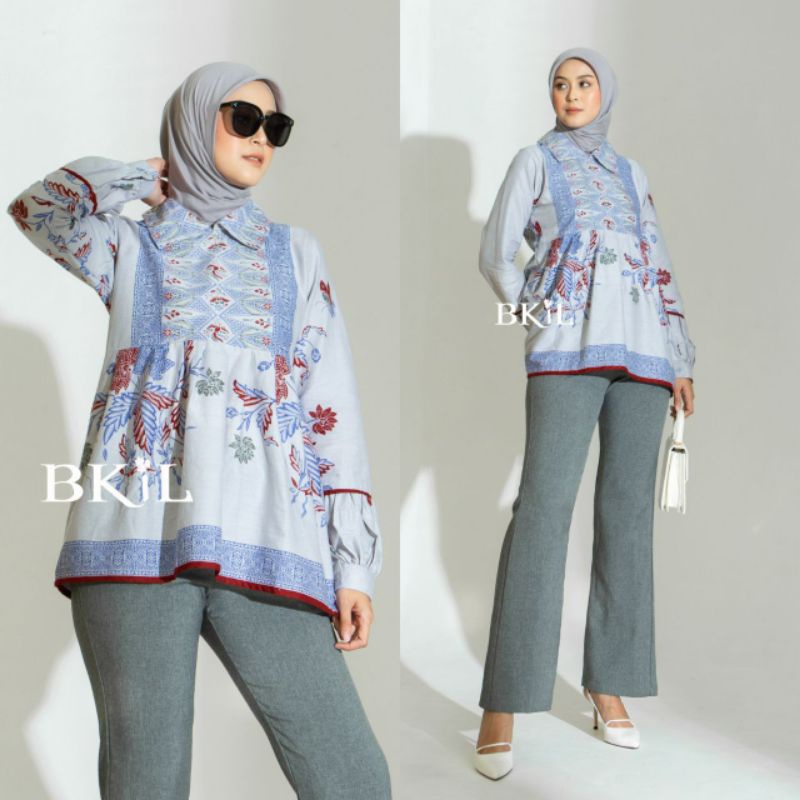 Jual Atasan Batik wanita modern casual baju batik kerja seragam kantor ...