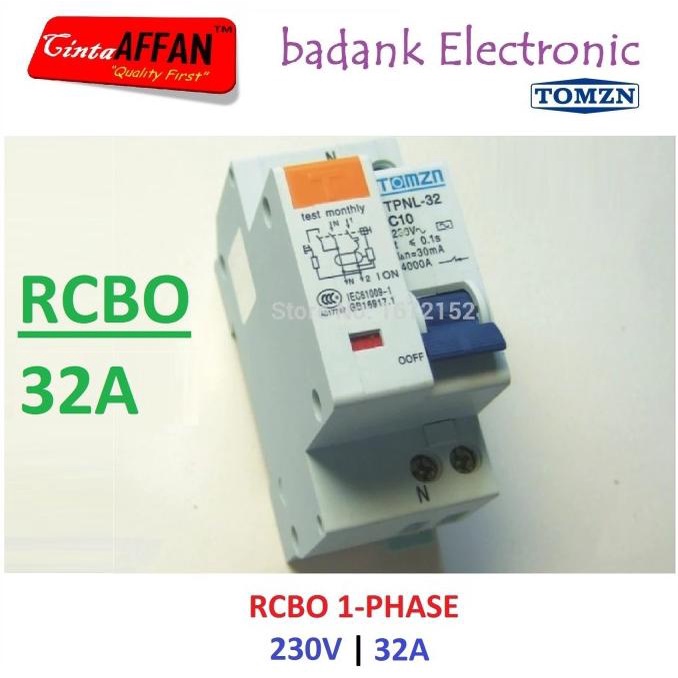 Jual Rcbo Ac C32 32A 230V 1P+N Residual Current Operated Circuit ...
