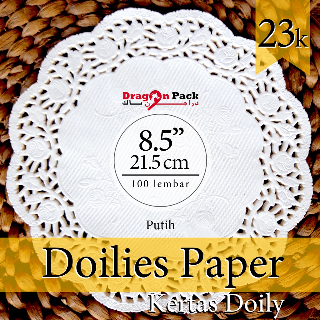 Jual Doily Paper Kertas Doilies 8.5" ( 21.5cm ) 1 pack isi 100 lembar ...