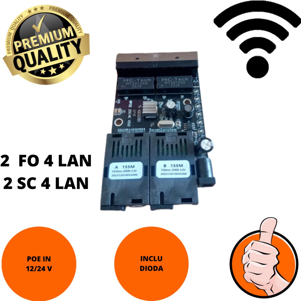 Jual KONVERTER 2 FO 4 LAN PCB HITAM | Shopee Indonesia
