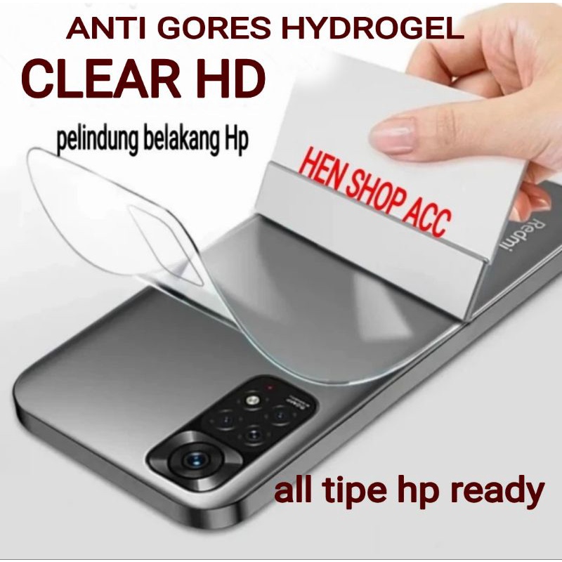 Jual ANTI GORES HYDROGEL CLEAR BELAKANG/BACKDOOR HP ALL TIPE HP READY ...