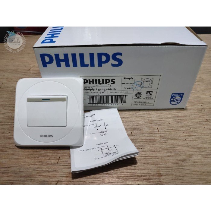 Jual STEKER SAKLAR SIMPLY 1 GANG 1 WAY SWITCH PHILIPS SAKELAR ENGKEL 1G ...
