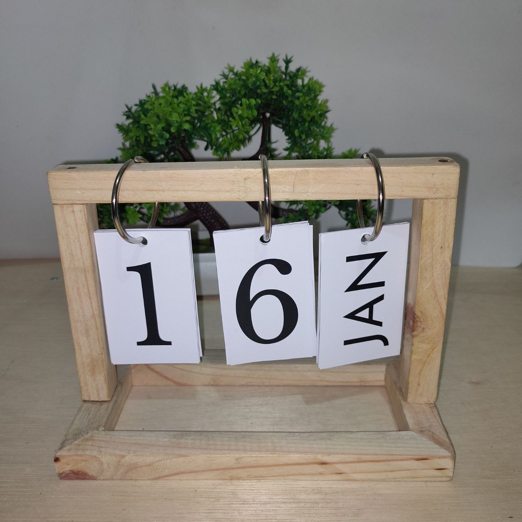 Jual Kalender Kayu Abadi | Calender Vintage Aesthetic | Shopee Indonesia