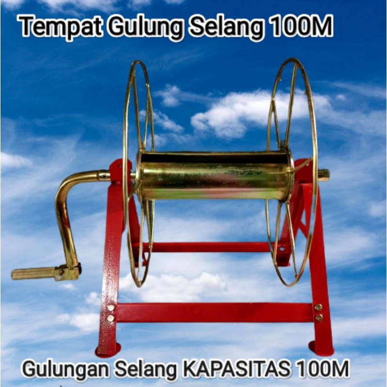 Jual Gulungan selang - hose reel 100m dan 50m / Alat roll gulung selang ...