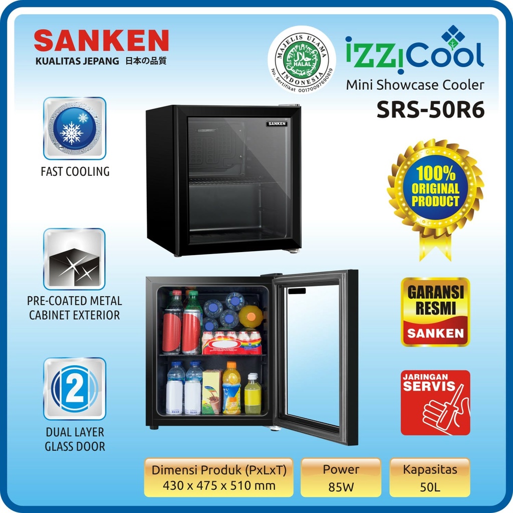Jual SHOWCASE SANKEN SRS 50 / SHOWCASE MINI PORTABLE LEMARI PENDINGIN ...