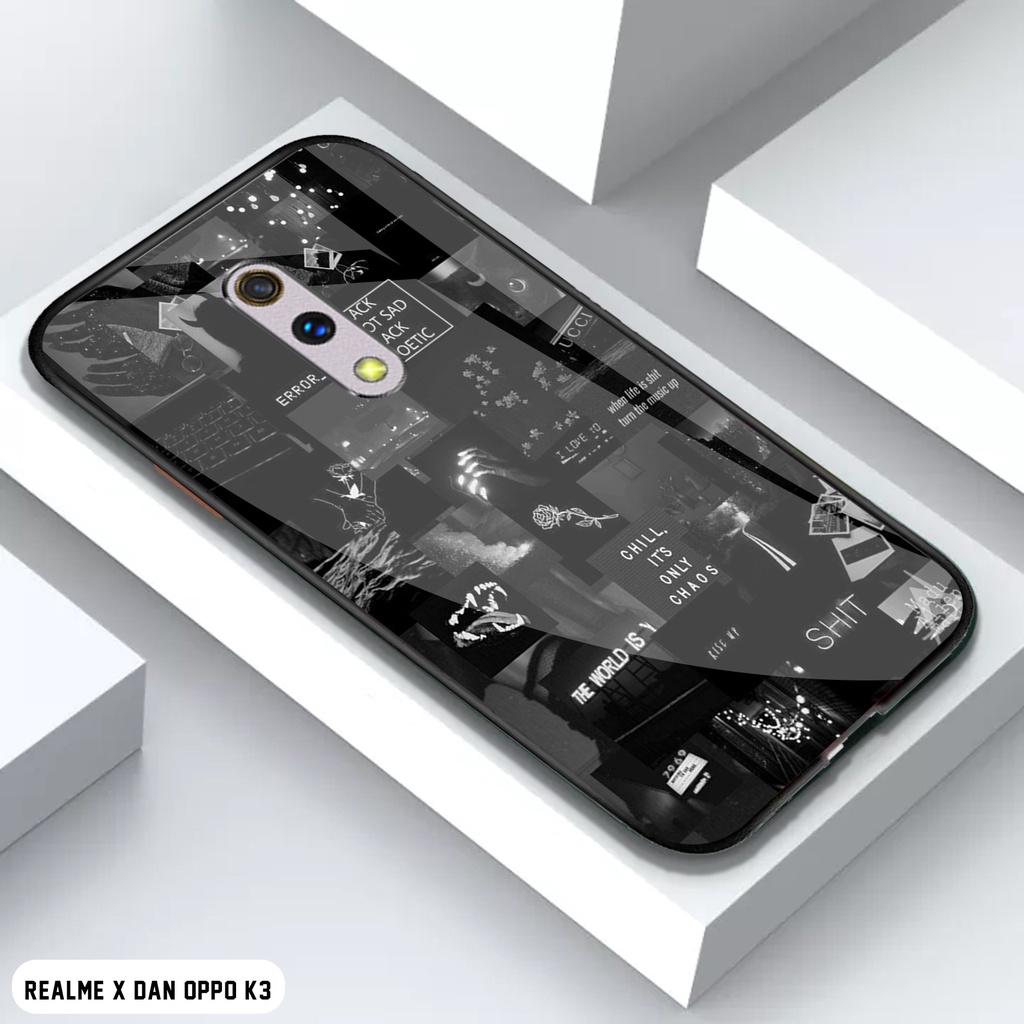 Jual [COD]Promo Case Realme X/Oppo K3 Casing Hp Motif Aesthetic Hitam ...