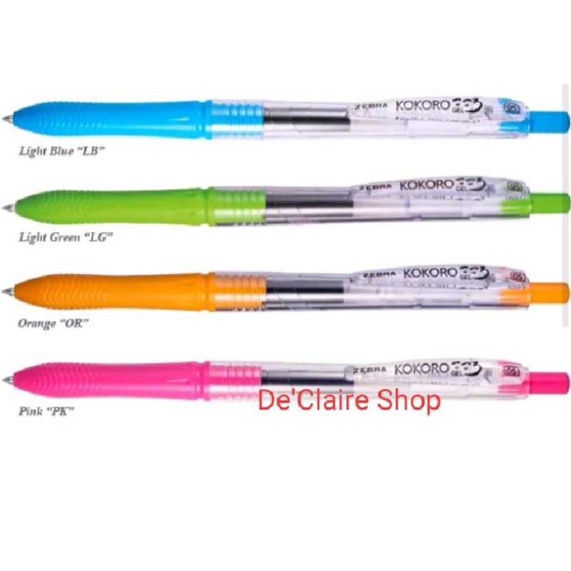 Jual Kokoro Zebra Sweet Pen Gel Warna Hitam Biru & Merah/pc | Shopee ...