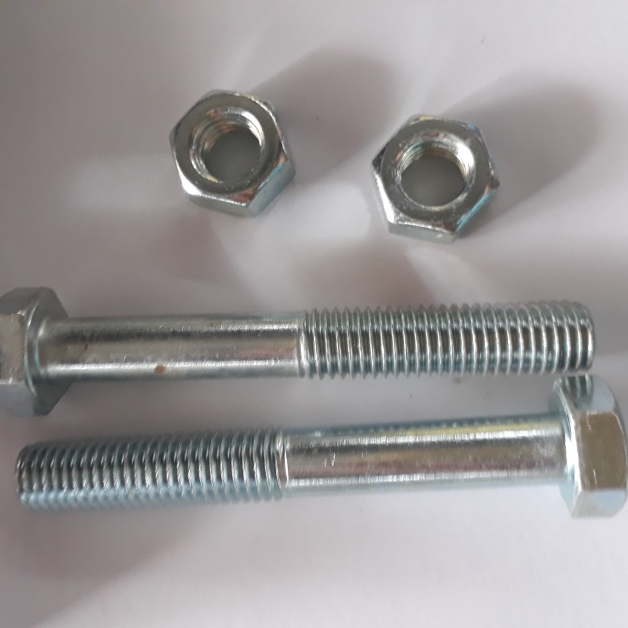 Jual Baut + Mur besi putih 18x150 /BN putih drat kasar/kunci 27/(per ...