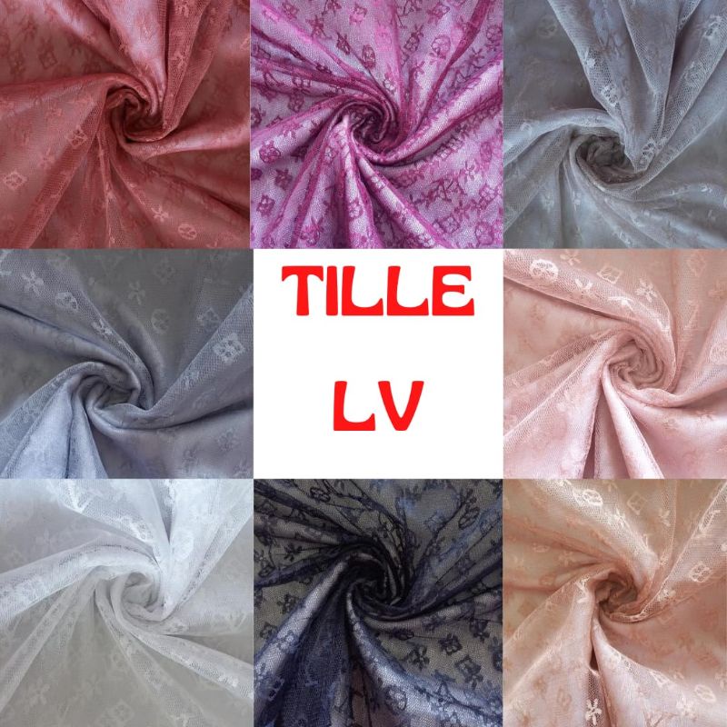 Jual NEW TILLE LV / TILE POLOS MOTIF LV /TULE LV | Shopee Indonesia
