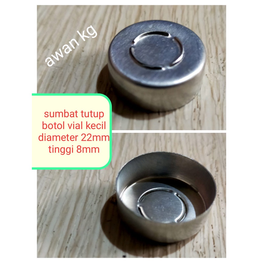 Jual Sumbat botol vial kecil bahan seng alumunium diameter 22mm ...