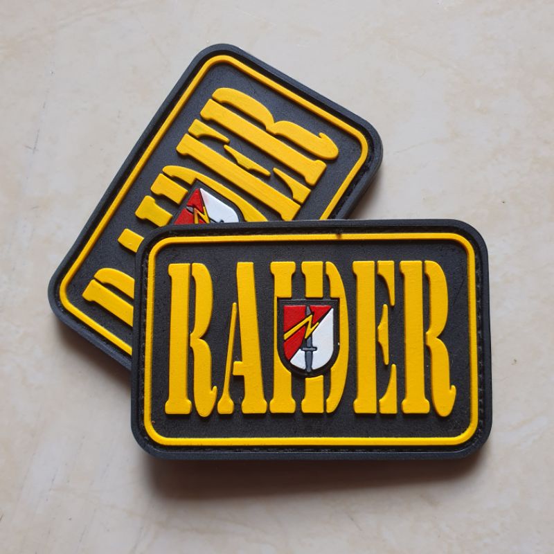 Jual patch rubber logo tulisan raider - tni ad - tempelan emblem karet ...