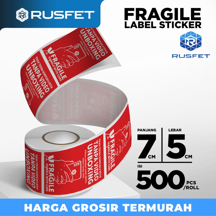 Jual Stiker Unboxing Fragile Label Fragile Unboxing Paket 500pcs Per ...