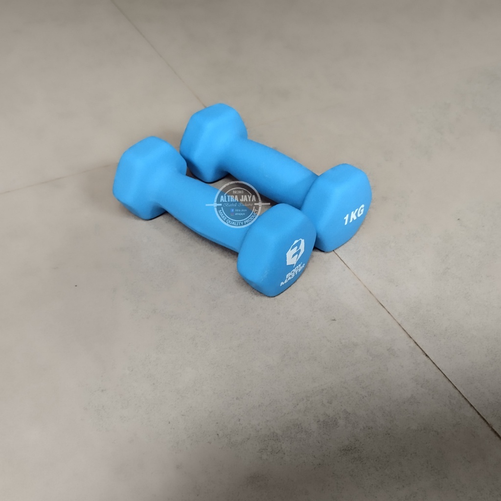 Jual dumbel hexagonal rubber 1kg dumble impor | Shopee Indonesia