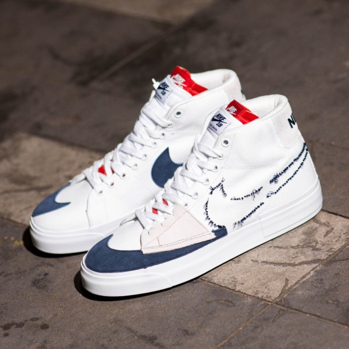 Jual Blazer Nike Blazer Mid Edge Hack Pack White Navy | Shopee Indonesia