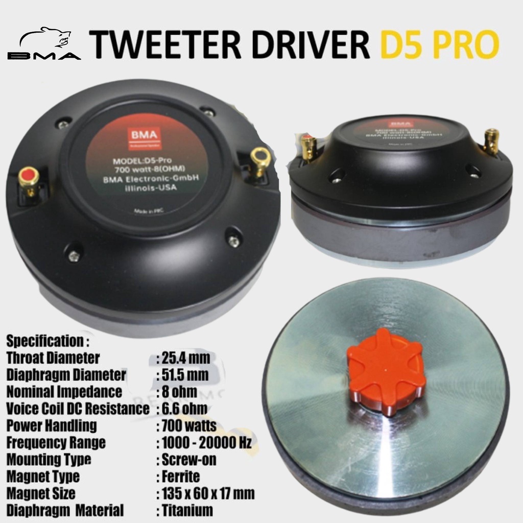 Jual TWEETER BMA D5 PRO D-5 TWITER TWETER HI HIGH D 5 TWITTER ORIGINAL ...