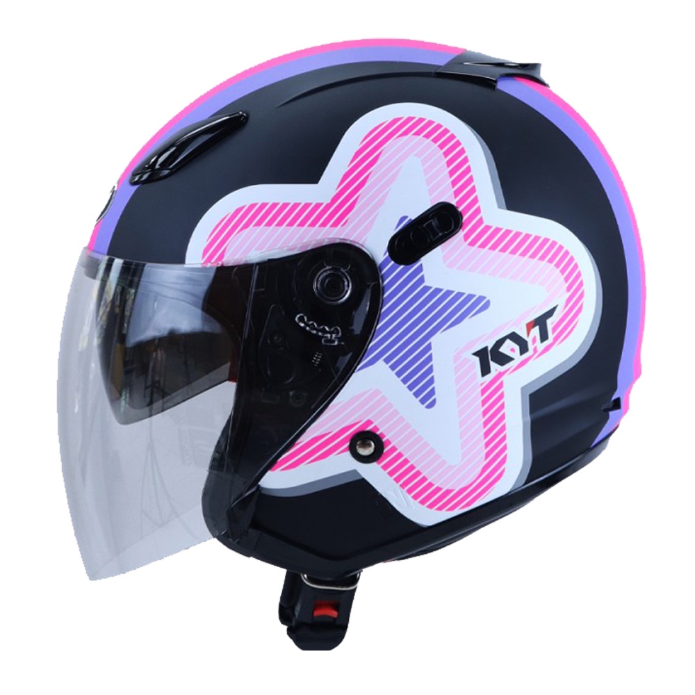 Jual HELM KYT DJ MAXI #5 - MATT BLACK/PINK | Shopee Indonesia