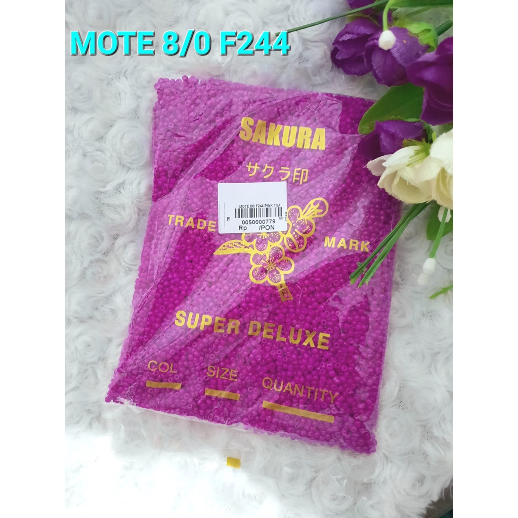 Jual 450 GR MOTE PASIR 8/0 F244 PINK TUA DOP/ MANIK /KERAJINAN TANGAN ...
