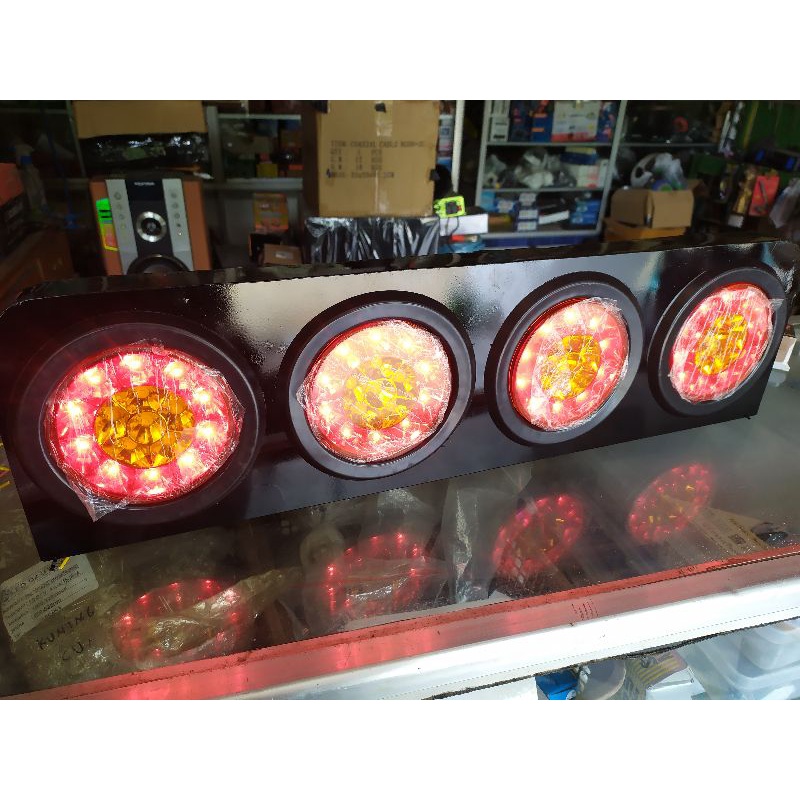 Jual Lampu Rem / Sein 16-led 4 "Bentuk Bulat Warna Merah kuning/ Amber ...