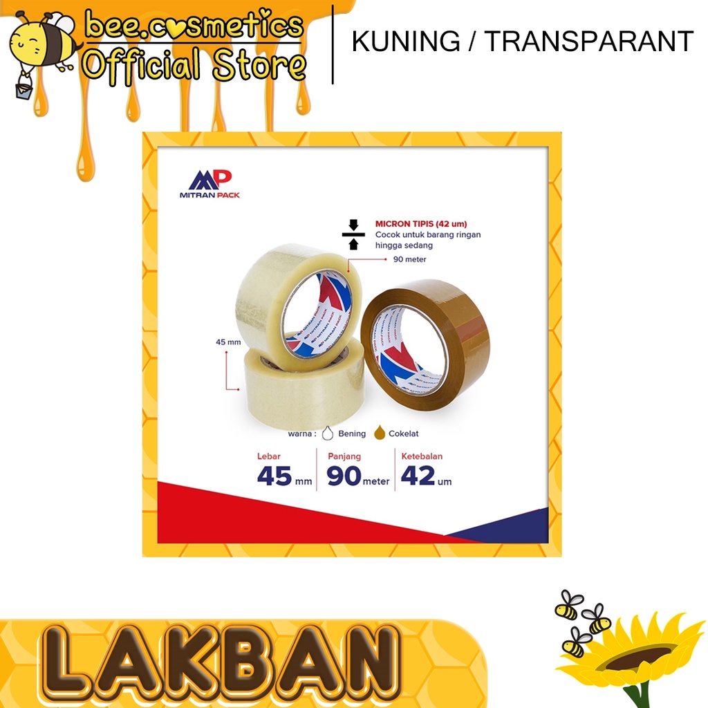 Jual LAKBAN / SELOTIP MITRAN PACK ( HEMAT KUNING / BENING 45 X 90 YARD ...