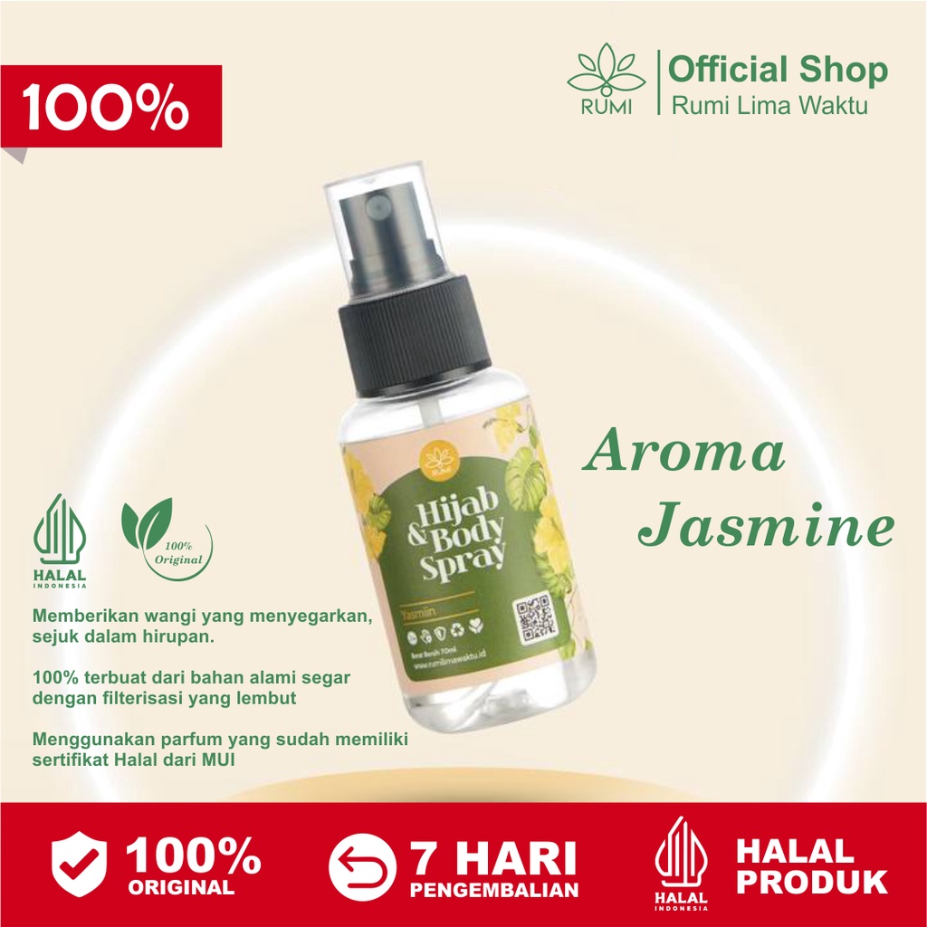 Jual PARFUME RUMI AROMA JASMINE 70ML | 100% ORIGINAL | HIJAB & BODY ...