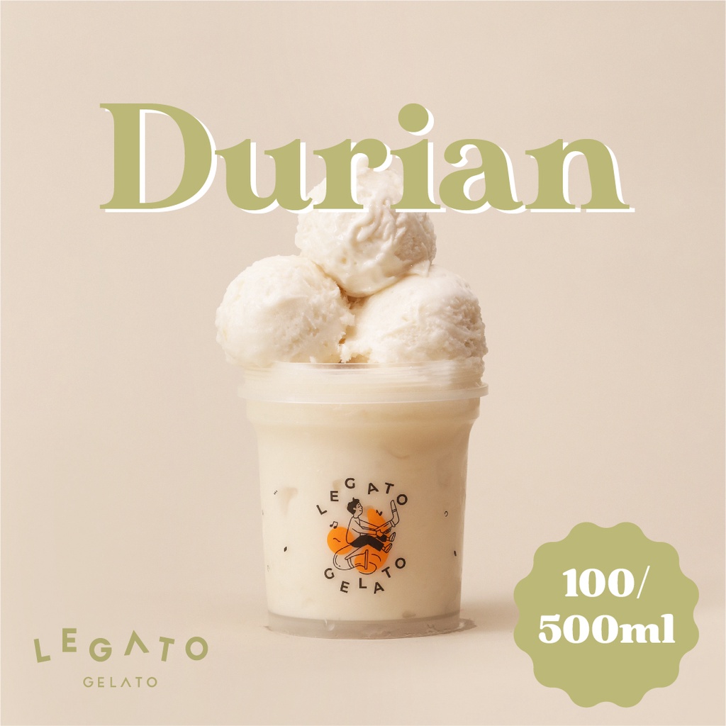 Jual LEGATO GELATO - Durian Pint 500 mL Cup 100 mL Ice Cream Gelato ...