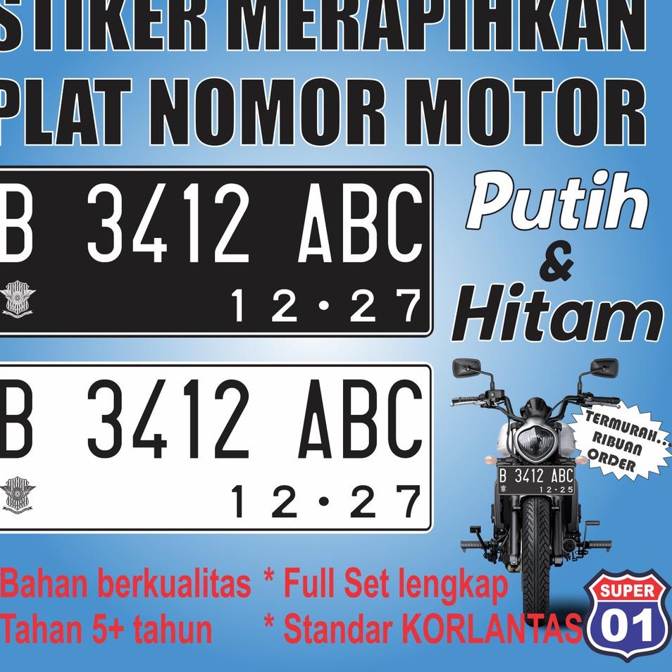 Jual Paket Hemat Stiker/sticker Angka Plat Nomor Motor skotlet Putih ...