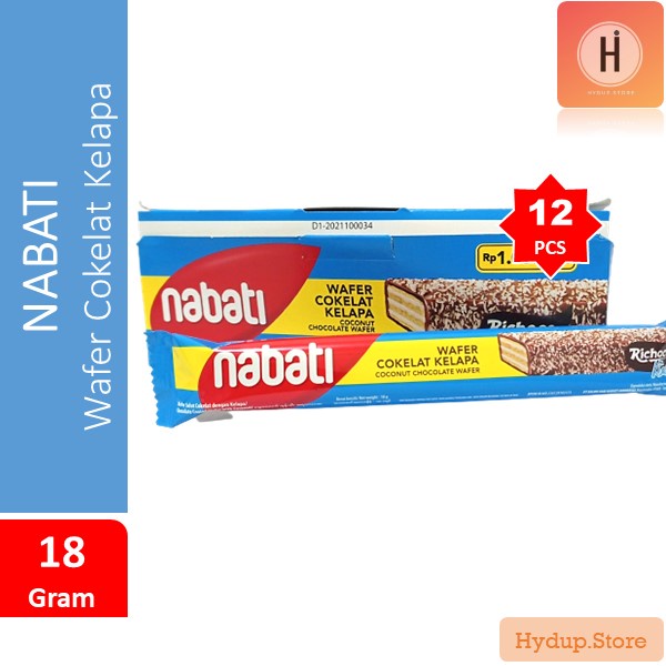 Jual Nabati Wafer Cokelat Kelapa Pak isi 12 Pcs Kemasan 18 Gr | Shopee Indonesia
