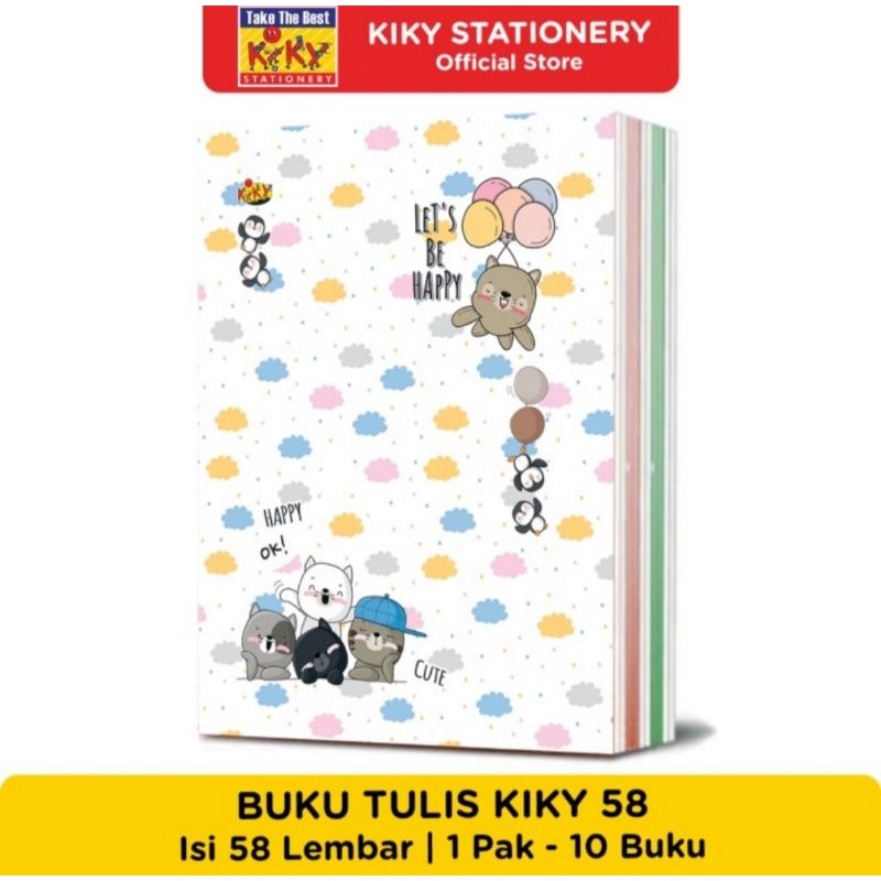 Jual Buku Tulis Kiky 58L/10 Buku ( GARIS BERWARNA, BERGAMBAR) | Shopee ...