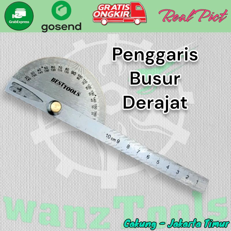 Jual Busur Derajat Penggaris Combi Stainless Protractor - Alat Ukur ...